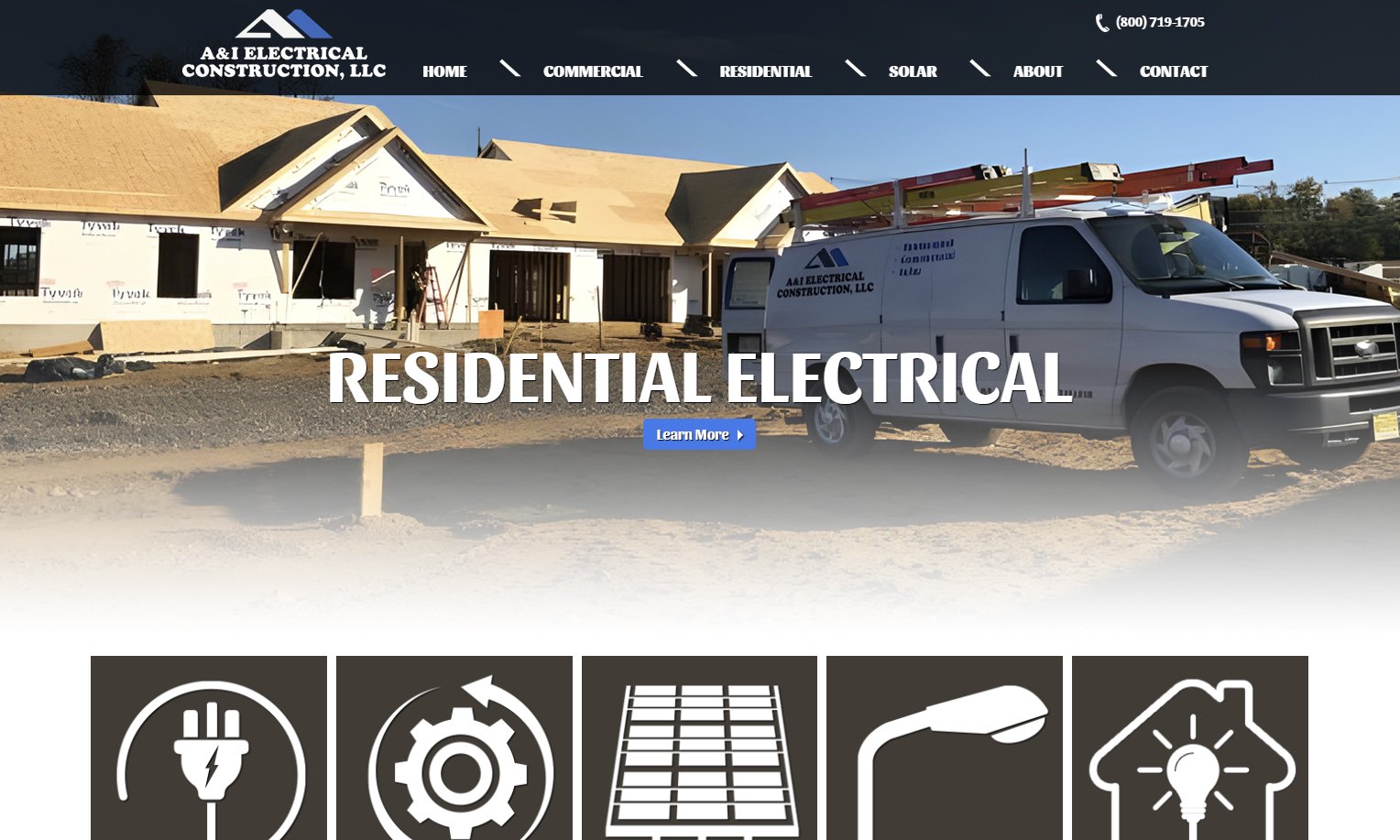 A&I Electrical Construction Inc. - VisionLine Media | NJ Web Design