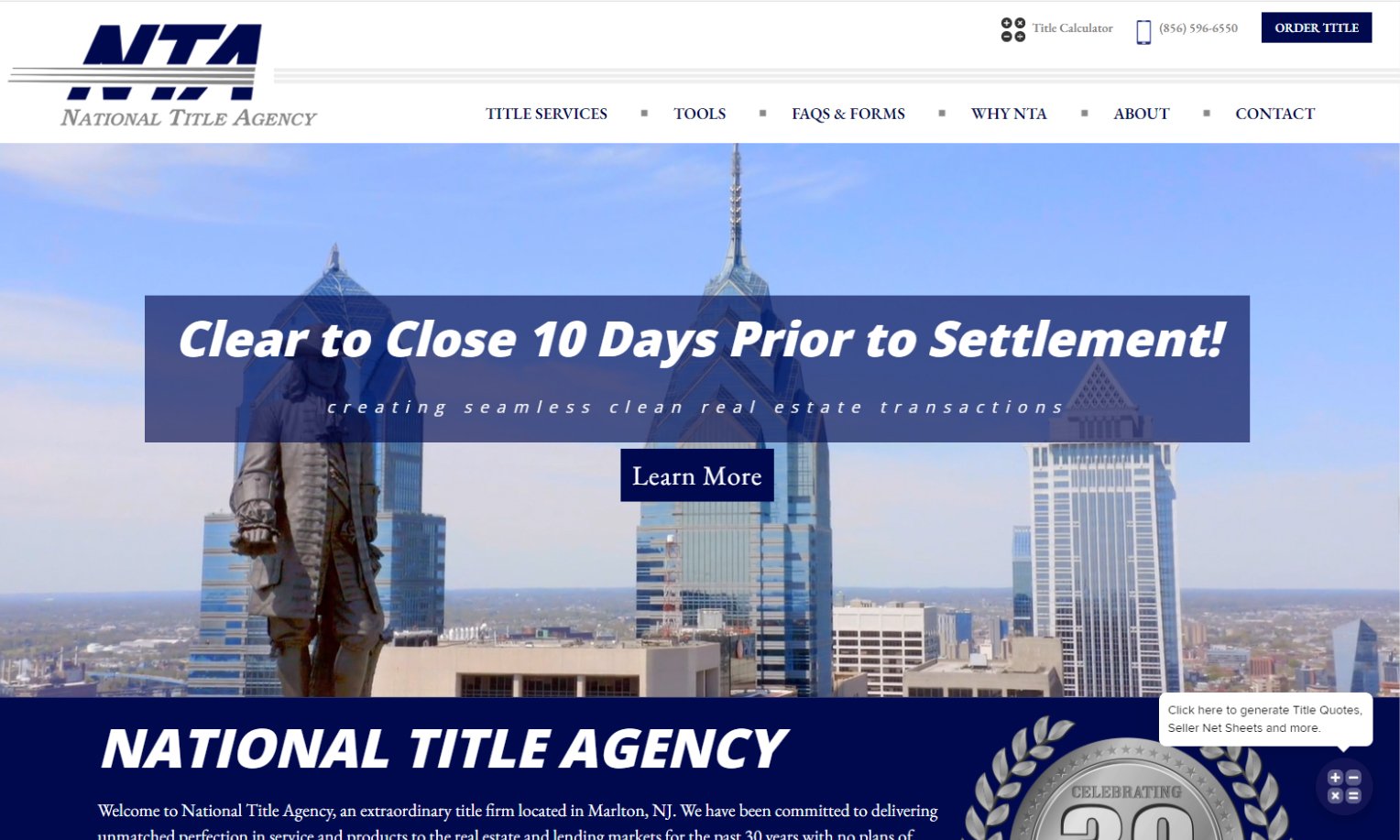 National Title Agency - VisionLine Media | NJ Web Design